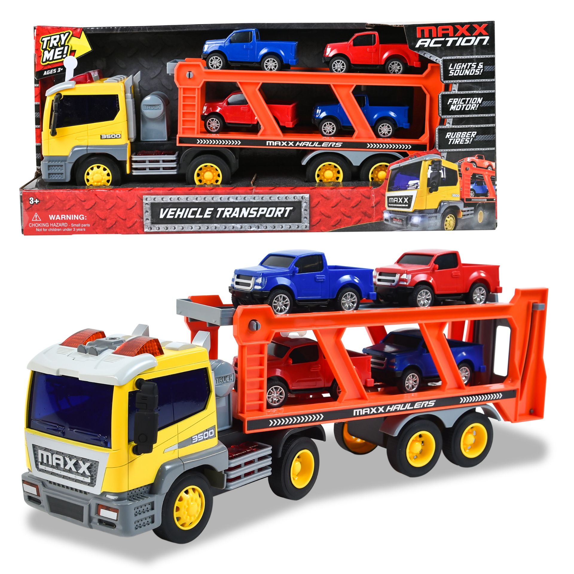 |MAXX ACTION REALISTIC 'LIGHTS & SOUNDS' 1-16 TRUCK LONG HAULER VEHICLE ...