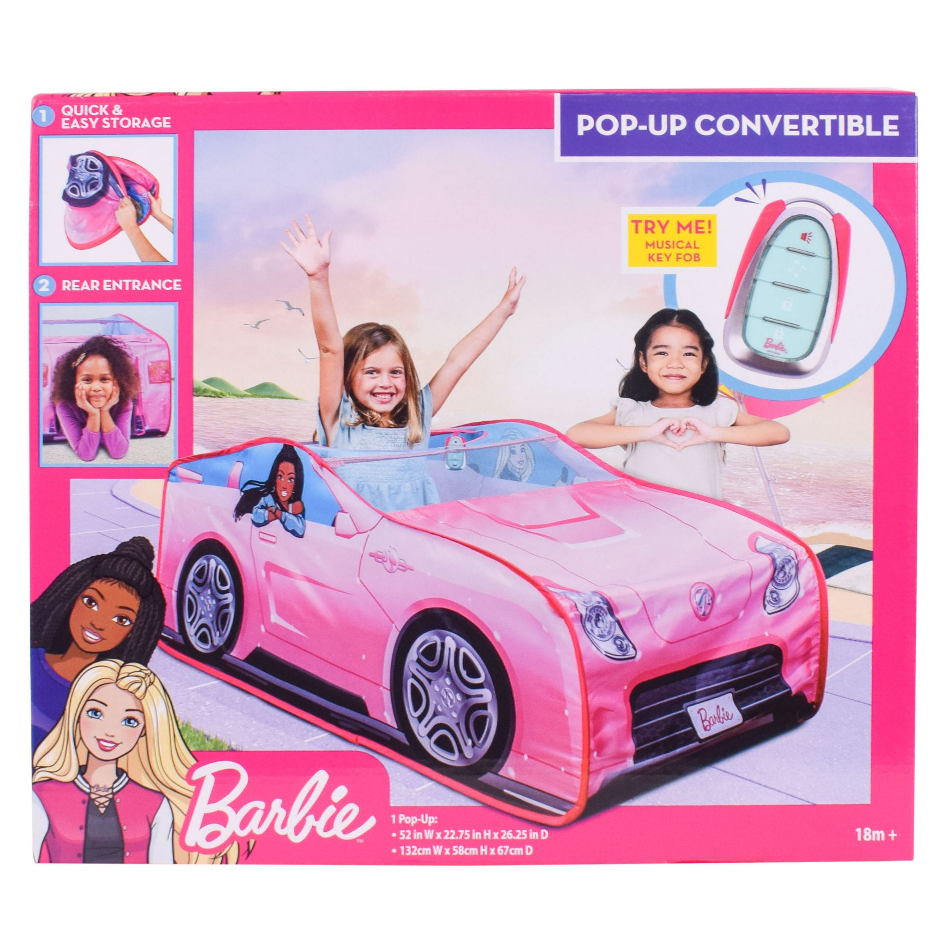 |BARBIE CONVERTIBLE POP UP TENT WITH MUSICAL KEY FOB